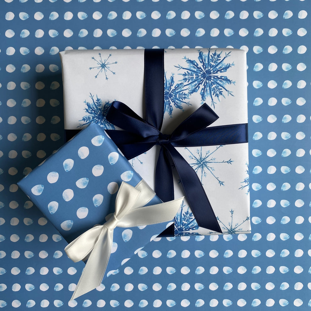 Blue Snowflake Wrapping Paper – Ballard and Prescott