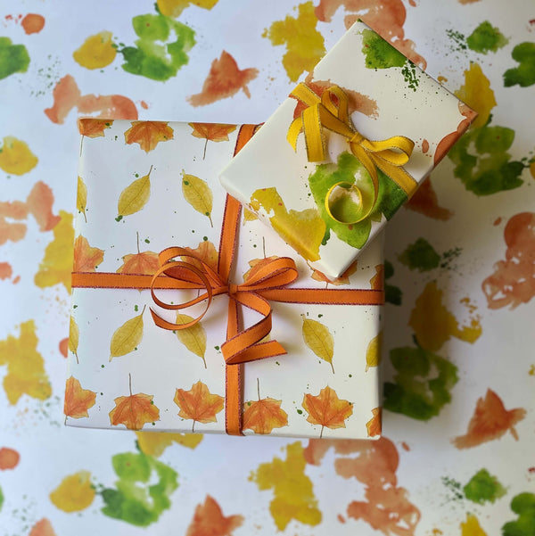 Falling Fall Leaves Wrapping Paper – Ballard and Prescott